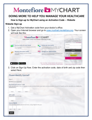 Fillable Online How to Sign-up for MyChart using an Activation Code Fax ...