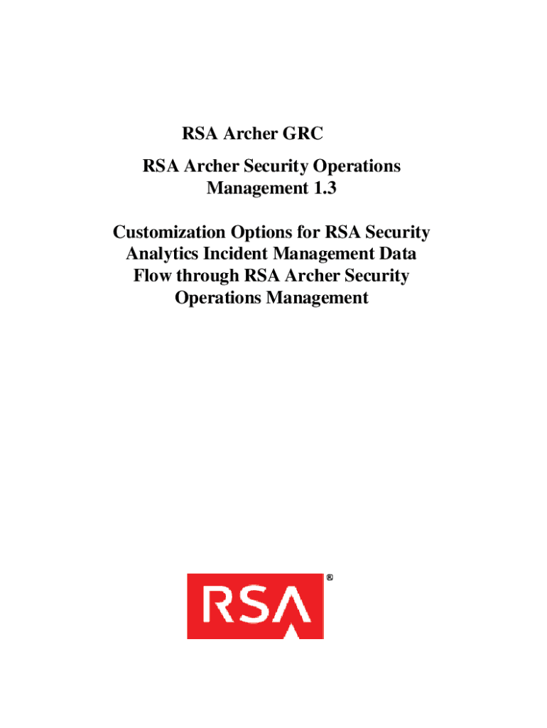 Fillable Online RSA Archer Security Operations Management 1.1 Overview ... Fax Email Print ...