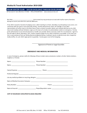 Fillable Online 2019-2020 MedicalTravel Authorization.docx Fax Email ...