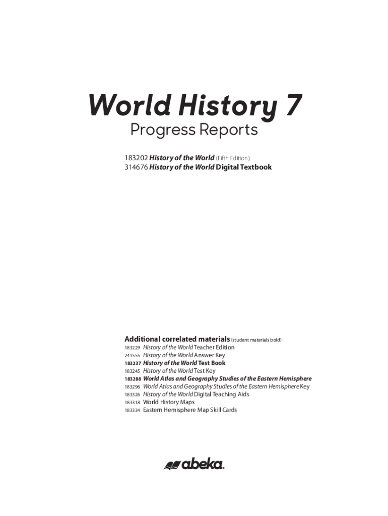 Fillable Online Abeka History of the World in Christian Perspective ...