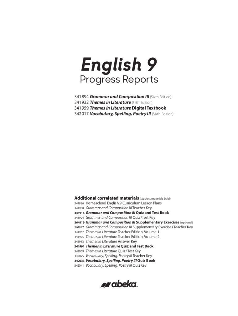 Fillable Online Abeka Themes In Literature Test 2 Fax Email Print ...