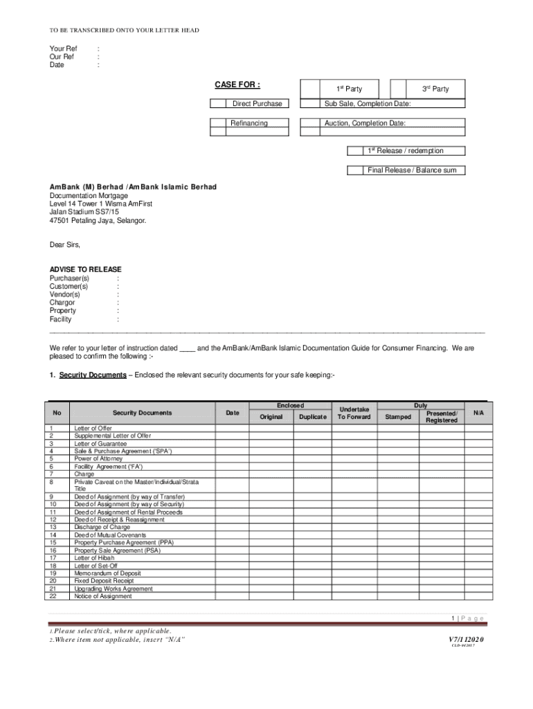 Fillable Online What's A Redemption Statement, And Why Would I Need One ...