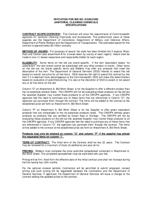 Fillable Online SPECIAL CONTRACT TERMS AND CONDITIONS AND INSTRUCTIONS ...