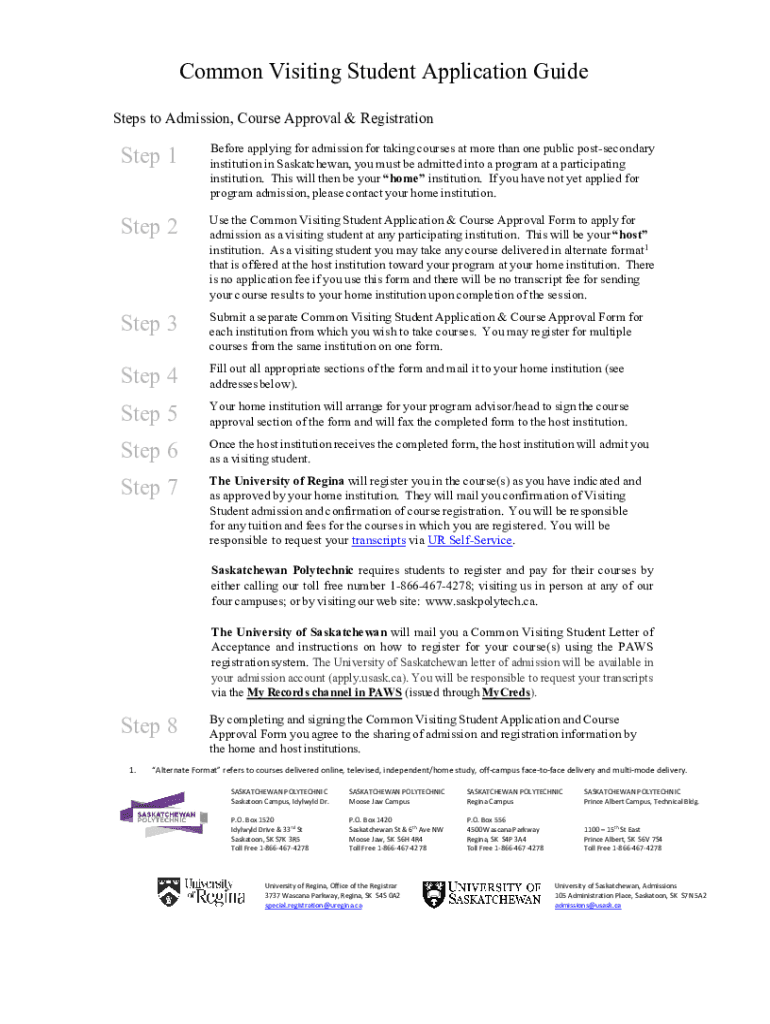 Fillable Online Transient Course Approval Form - Admissions Fax Email ...