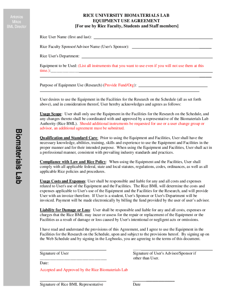 Fillable Online BML Internal User Agreement.doc Fax Email Print - pdfFiller