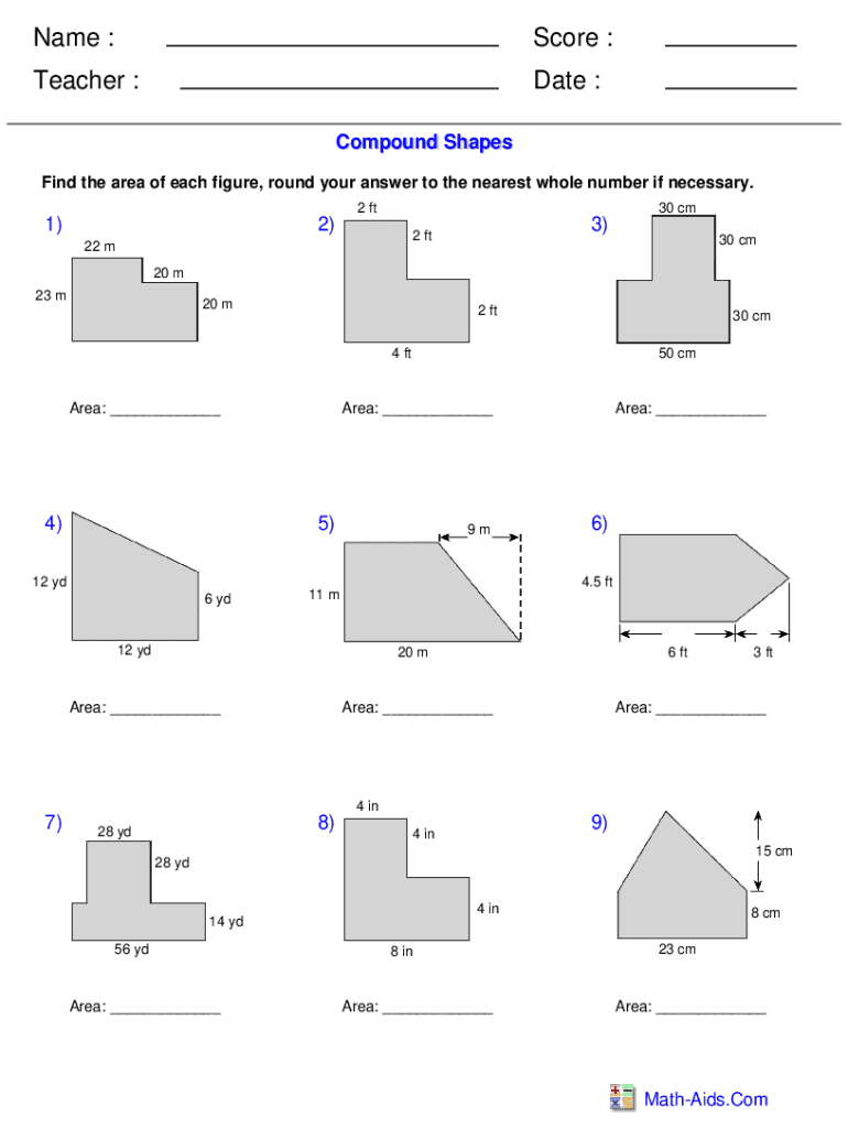 Fillable Online Compound Shapes Area.pdf Fax Email Print - pdfFiller