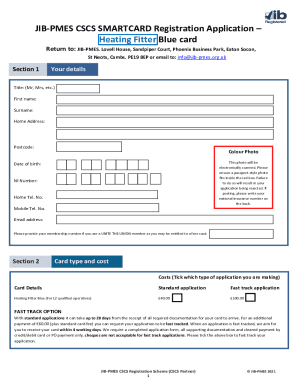 Fillable Online heating fitter blue card - JIB-PMES Fax Email Print ...