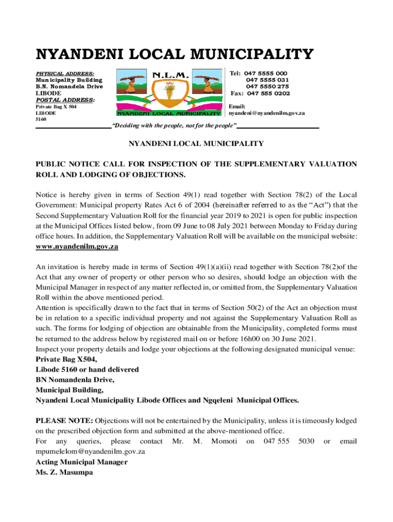Fillable Online Nyandeni Local Municipality - South African Government ...