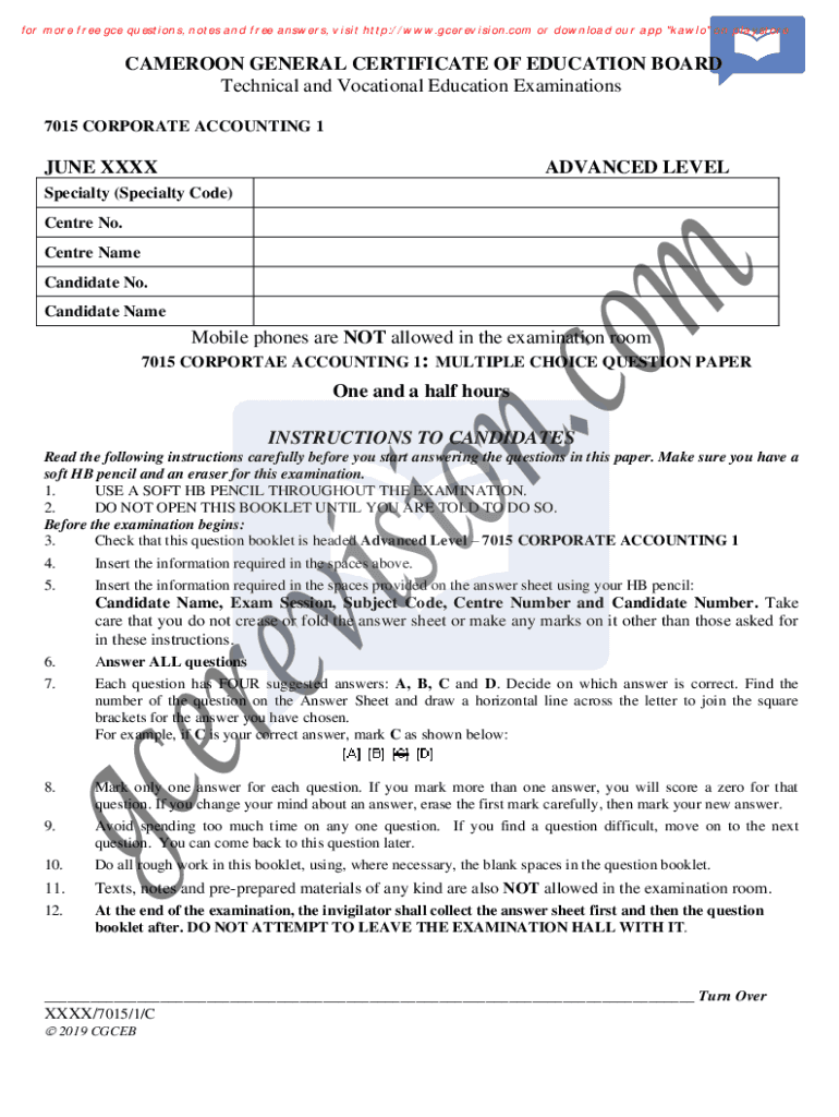 Fillable Online Technical and Vocational Education Examinations Fax ...