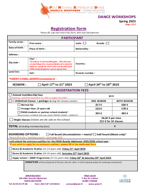 Fillable Online 2022-2023 Fall Registration Form - Aspire Dance Academy Fax Email Print - pdfFiller