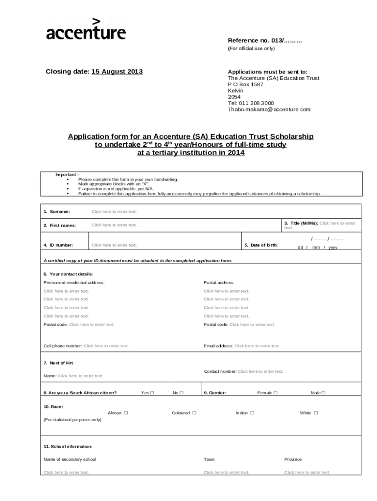 The Accenture (SA) Education TrustScholarship Scheme Doc Template ...