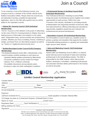 Fillable Online HBA Council Membership Application Fax Email Print ...