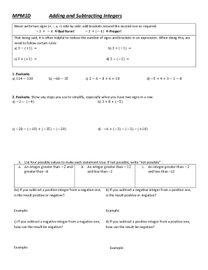 Fillable Online Adding numbers with different signs (video) - Khan ...
