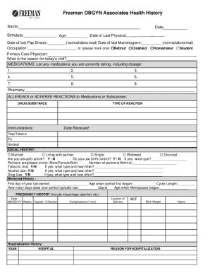 Fillable Online Gynecological Patient History Form - PatientPop.com Fax ...