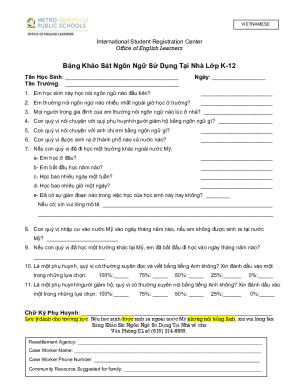 Fillable Online Home Language Survey (Sample) Fax Email Print - pdfFiller