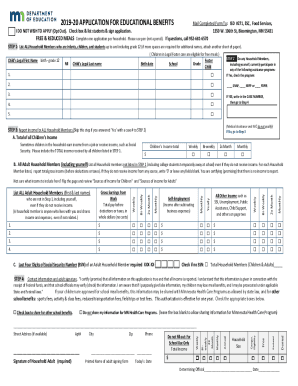 Fillable Online Application for Educational Benefits Packet and Adult ...