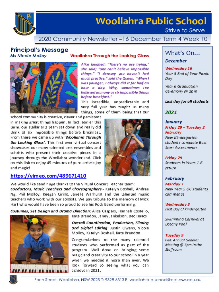 Fillable Online Woollahra Public School Fax Email Print Pdffiller