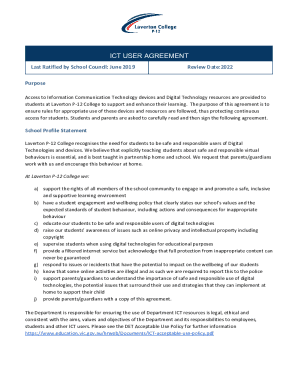 Fillable Online ICT USER AGREEMENT - Laverton P-12 College Fax Email ...