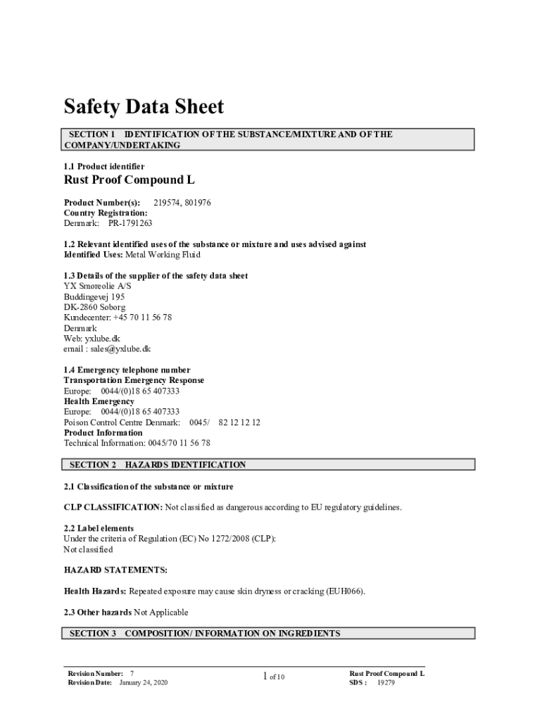 Fillable Online Safety Data Sheet Section 1 - Topco Oilsite Products ...