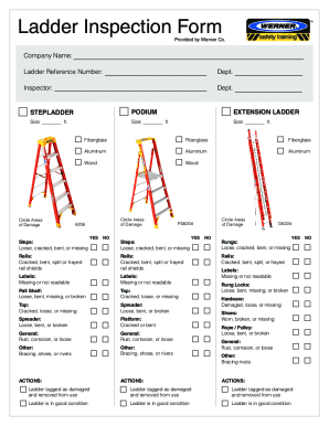 Fillable Online Werner Ladder Inspection Form - Fill Online, Printable ...