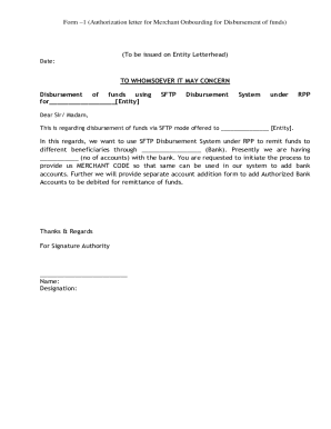 Fillable Online Form 1 (Authorization letter for Merchant Onboarding ...