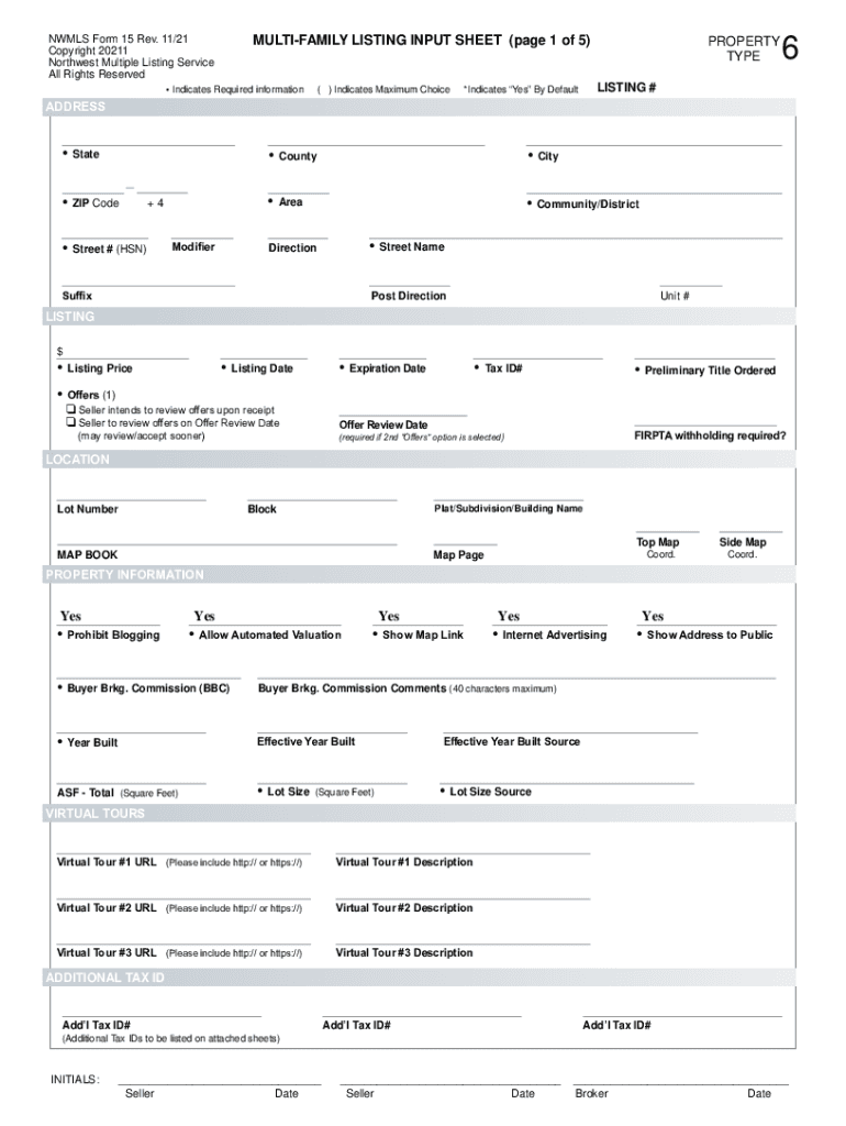 Fillable Online Form 1 - Residential Exclusive Listing Agreement Input ...