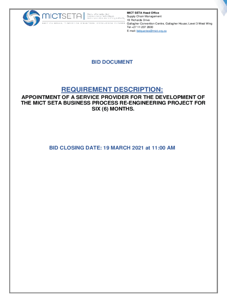 Fillable Online Announcing the new MICT SETA CEO Fax Email Print ...