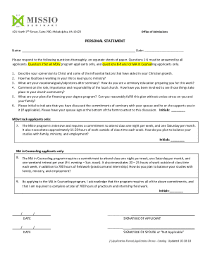 Fillable Online Tip Sheet Personal Statement Fax Email Print - pdfFiller
