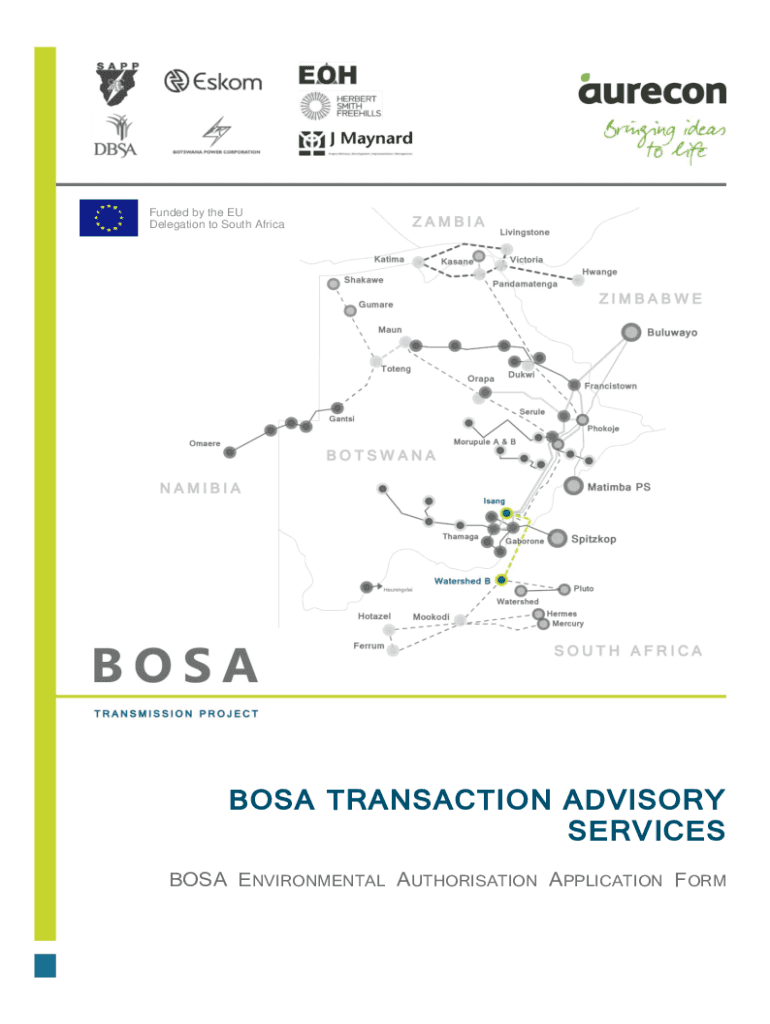 Fillable Online BOSA Transaction advisory services. BOSA Environmental Authorisation Application ...