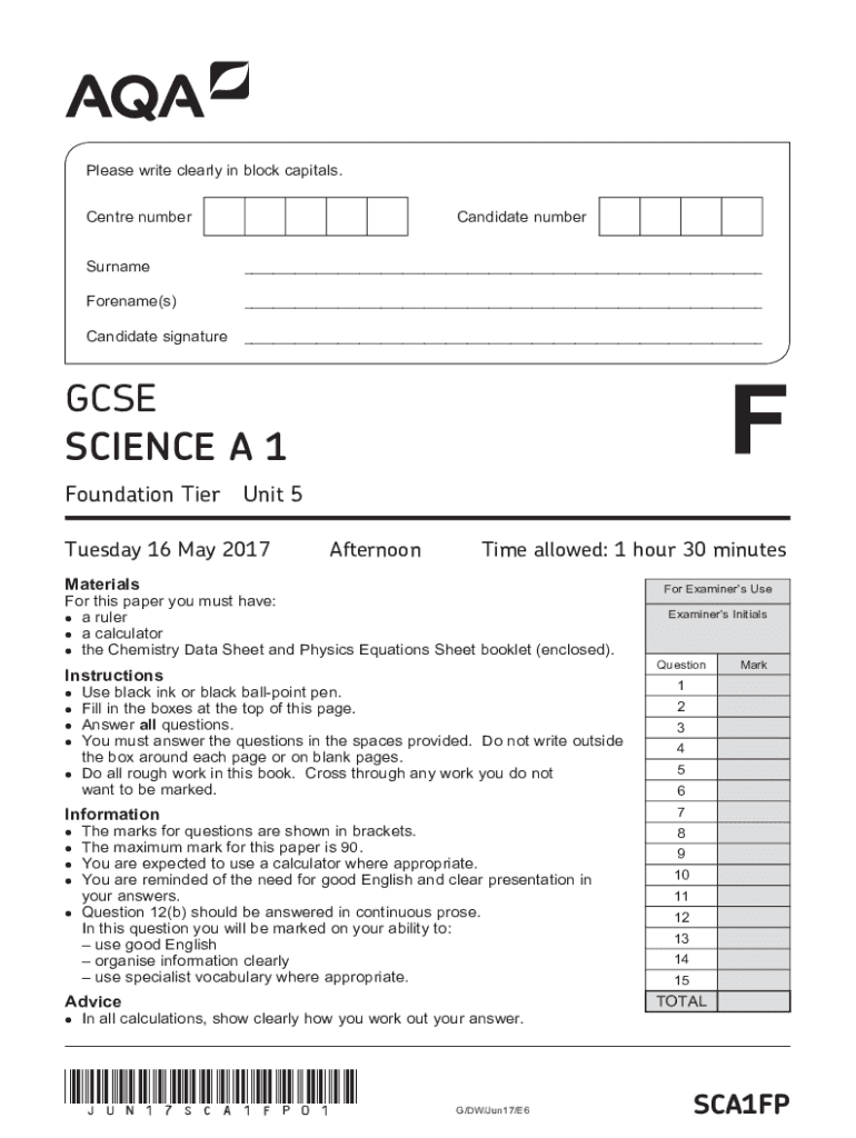 Fillable Online AQA-87001-QP-NOV17-CR.PDF - Please write clearly in ...