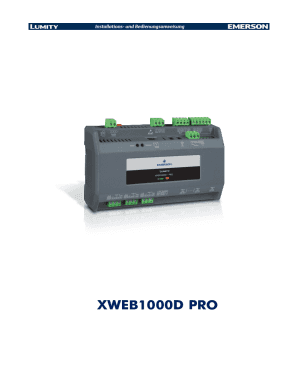 Ausfüllbar Online XWEB1000D PRO - Emerson Fax Email Drucken - pdfFiller