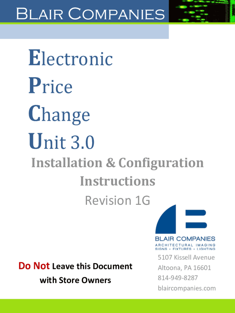 Fillable Online Electronic Price Change Unit 3.0 - Blair Companies Fax ...