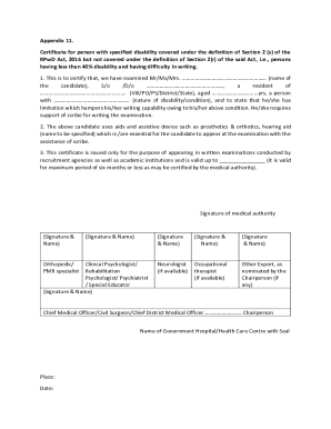 Fillable Online Appendix 11. Certificate for person with specified ...