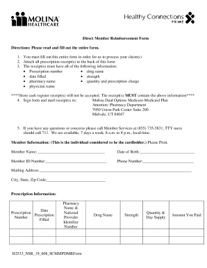 Fillable Online Direct Member Reimbursement Form Fax Email Print ...