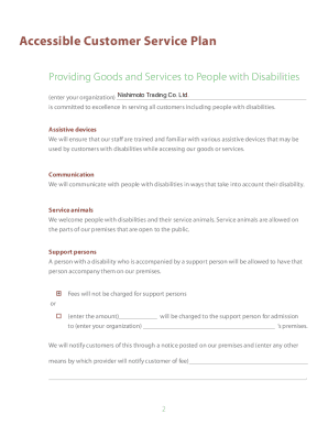 Fillable Online Accessibility Standard for Customer Service - Template ...