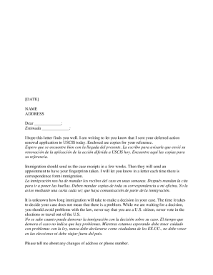 Completable En línea Do you have a sample cover letter for DACA renewal ...
