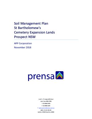 Fillable Online Soil Management Plan St Bartholomew's Cemetery ...