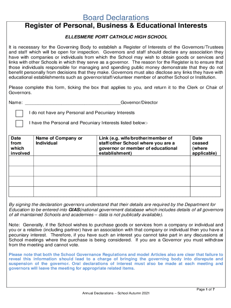 Fillable Online REGISTER OF PECUNIARY INTERESTS Fax Email Print - pdfFiller