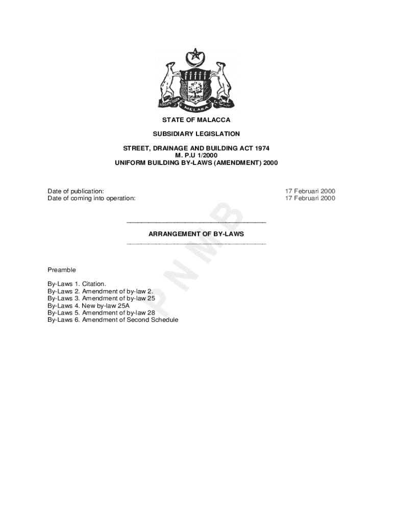 Fillable Online jkt kpkt gov Street, Drainage and Building Act 1974 ...