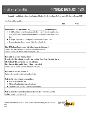 Fillable Online Guidelines for Outbreak Prevention, Management and ...