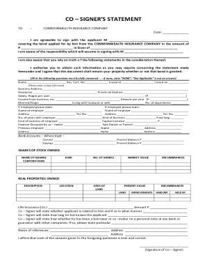 Fillable Online BONDSAPPLICATION FORMS CO-SIGNER Fax Email Print ...