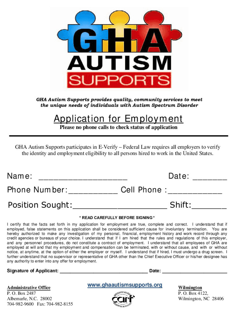 Fillable Online How to Access our Services - GHA Autism Supports Fax ...