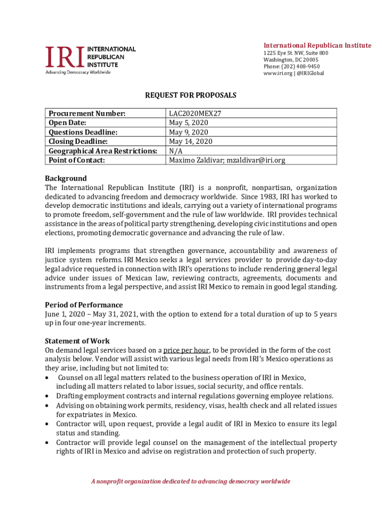 Fillable Online IRI implements programs that strengthen governance, accountability and awareness ...