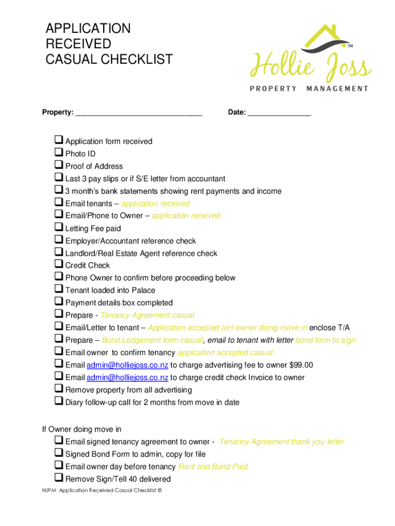 Fillable Online Document Checklist: Application for a Permanent ...
