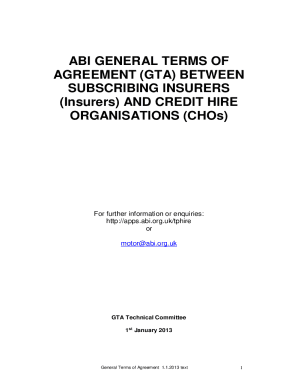 Fillable Online ABI GENERAL TERMS OF Fax Email Print - pdfFiller