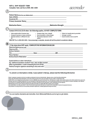 Fillable Online refi ll ship request form - Accredo Fax Email Print ...