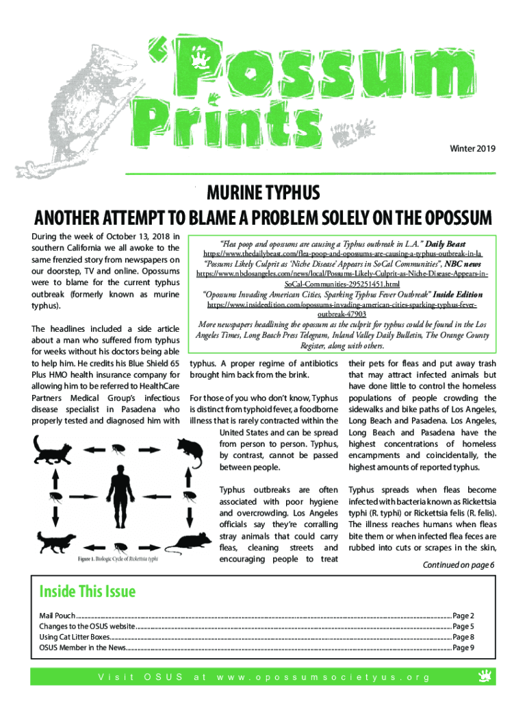 Fillable Online Flea Poop and Opossums Are Causing a Typhus Outbreak in ... Fax Email Print ...