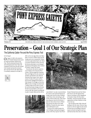 Fillable Online The Pony Express and Mormon Pioneer National Historic ...