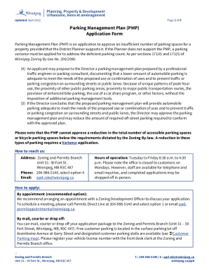 Fillable Online Parking Management Plan (PMP) Application Form Fax ...