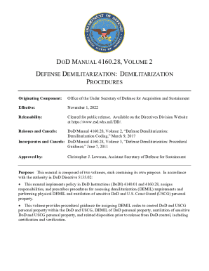 Fillable Online New DoD Demilitarization Procedures Manual Fax Email ...